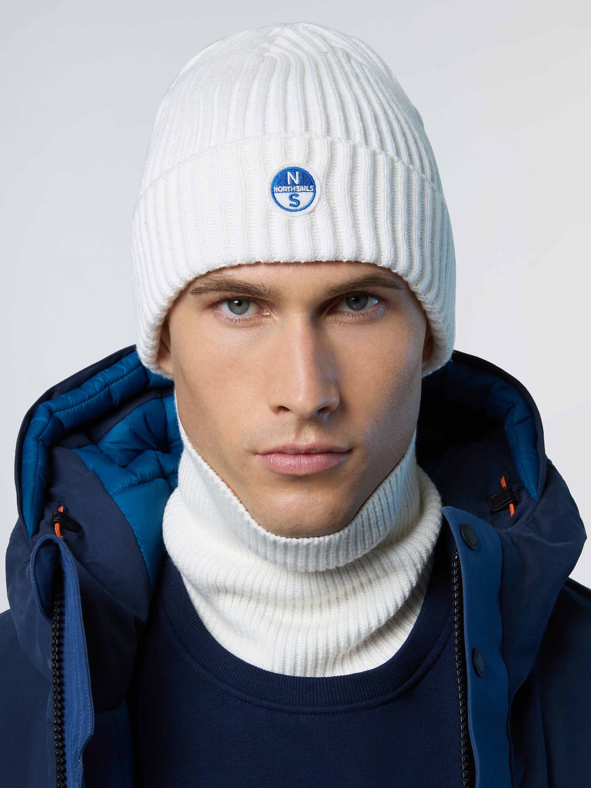 Wide-rib beanie with logo patch | North Sails